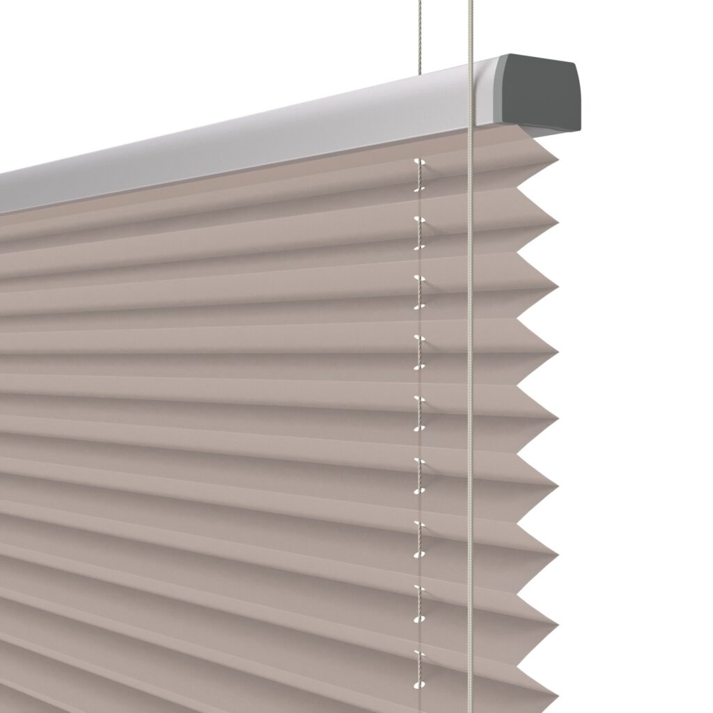 Transparant plisségordijn top down bottom-up linnen kiezel 20PL230 - Zaaam