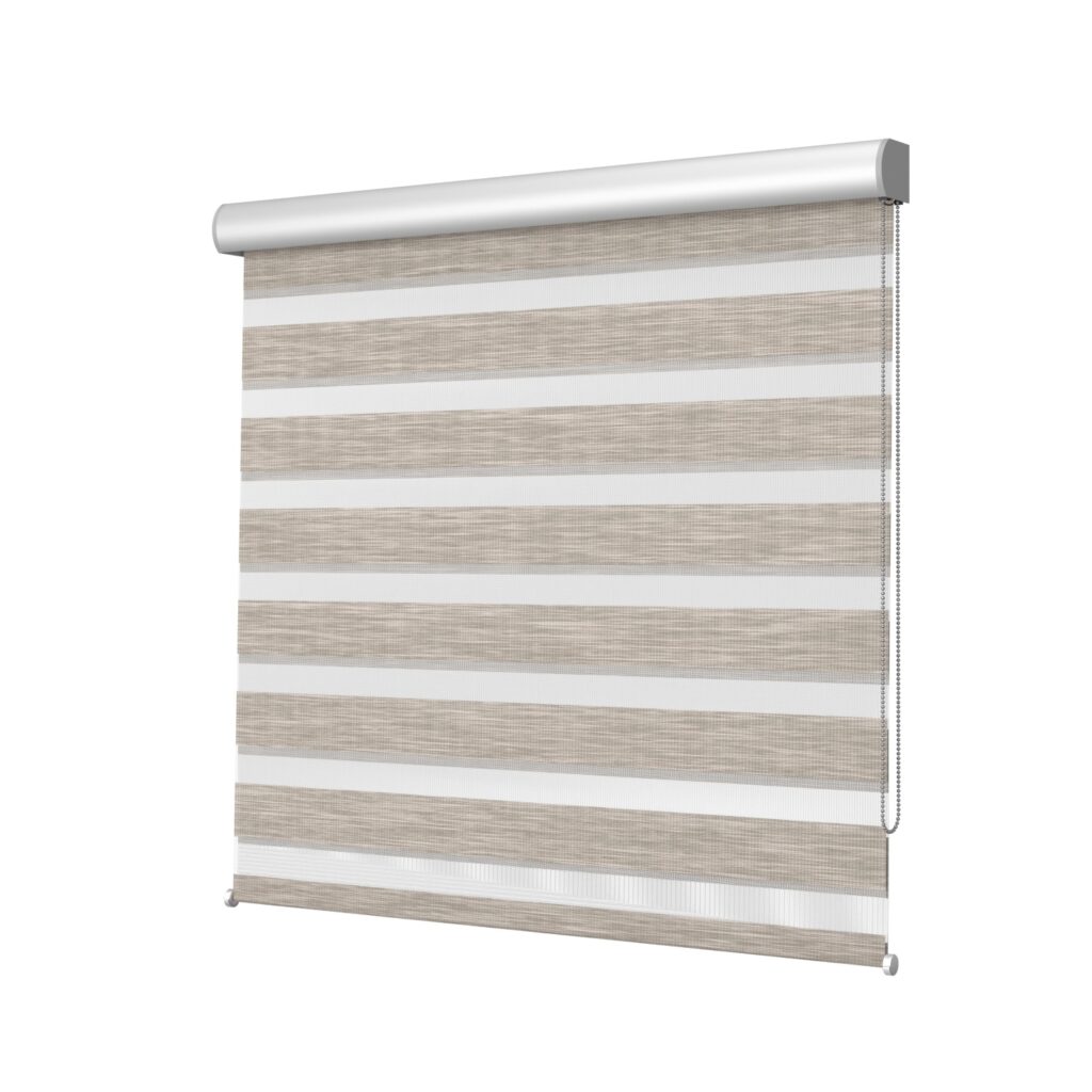 Transparant duo rolgordijn taupe DR100 - Zaaam